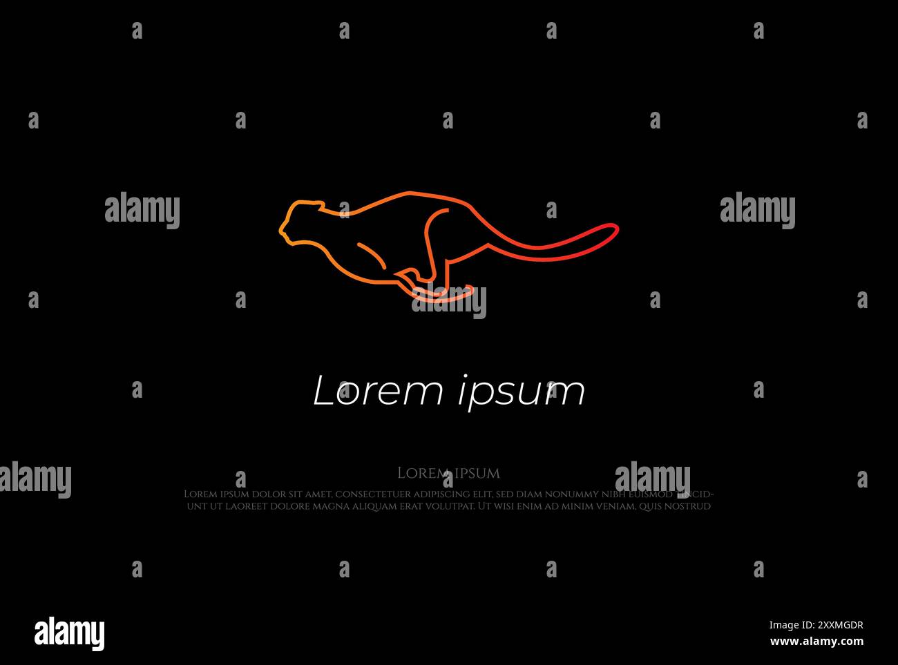 Running Fast Cheetah Line Outline Logo Design Vector Stock Vector Image ...