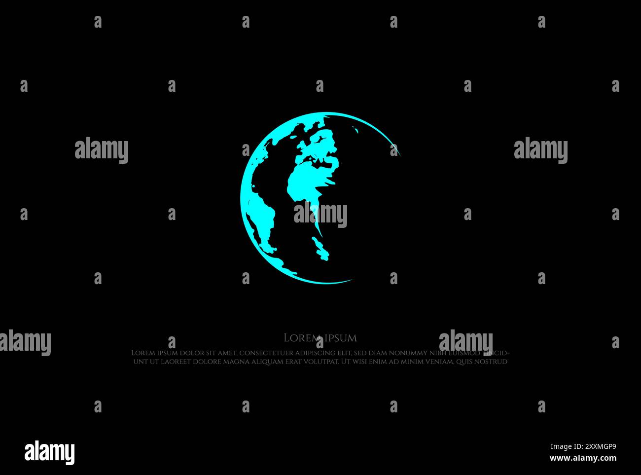 Brush Script Earth World Planet Globe Logo Design Vector Stock Vector ...