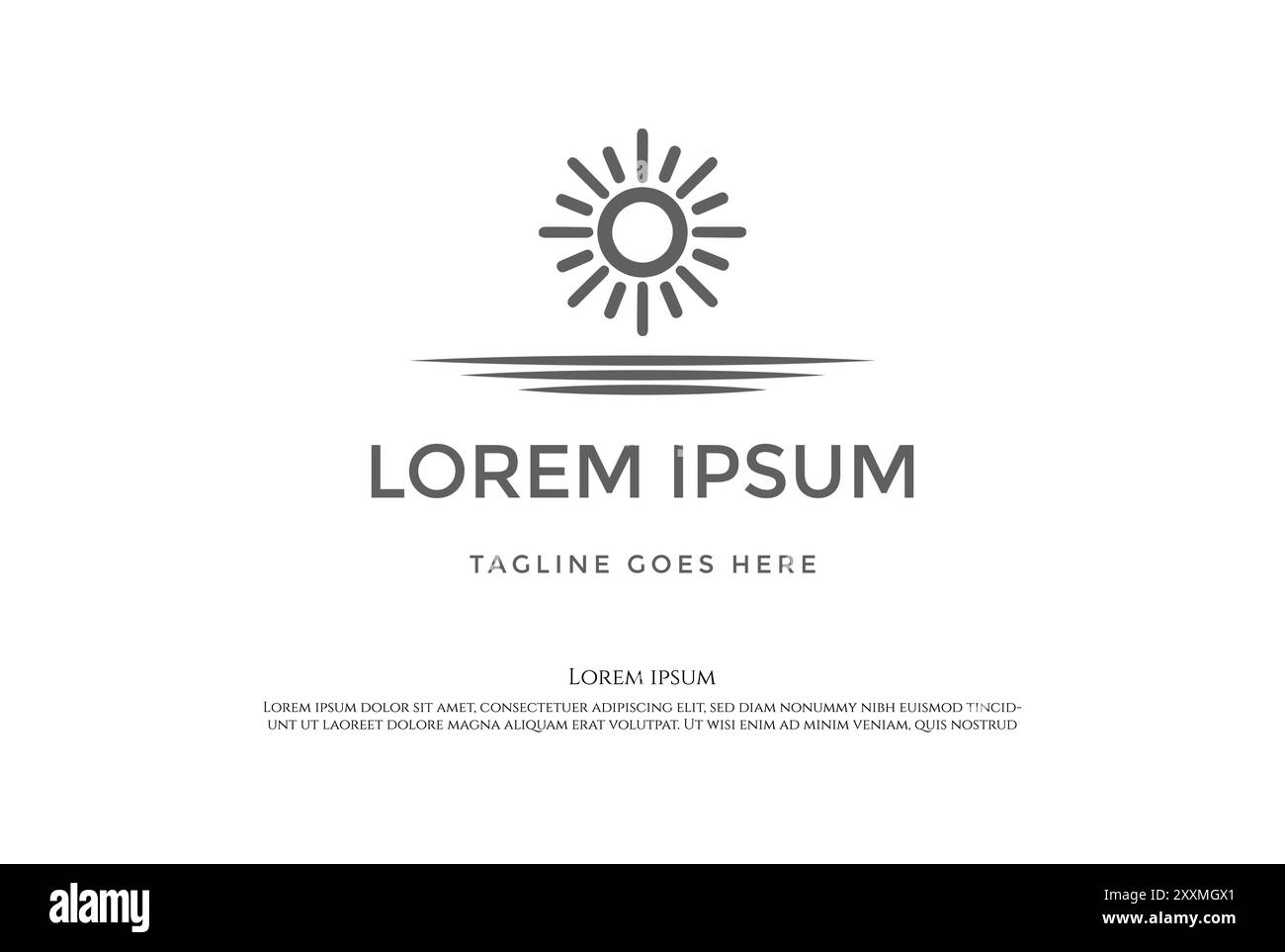 Minimalist sun logo Black and White Stock Photos & Images - Alamy