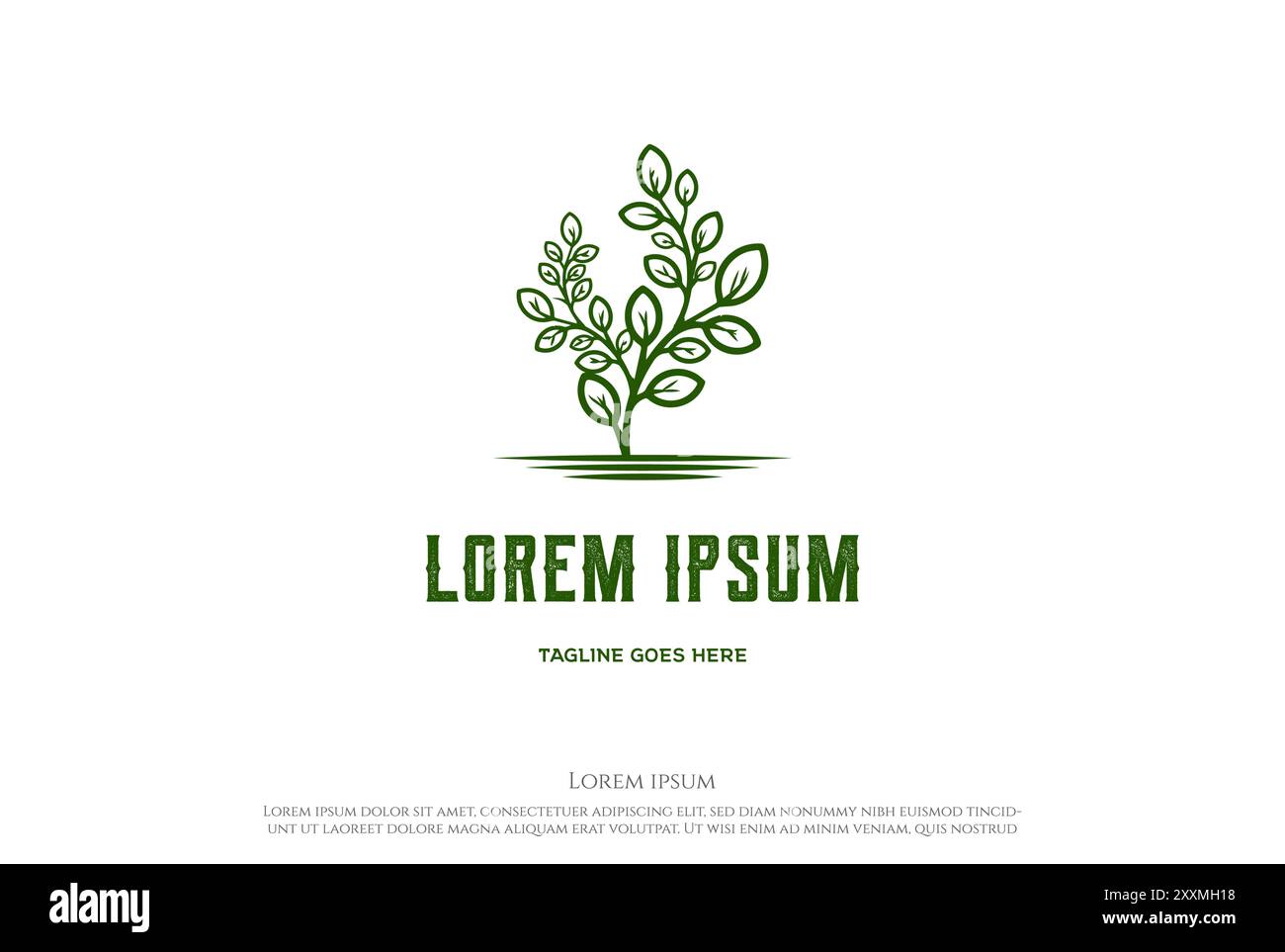 Green Tree Plant for Nature Garden Environment Logo Design Vector Stock ...