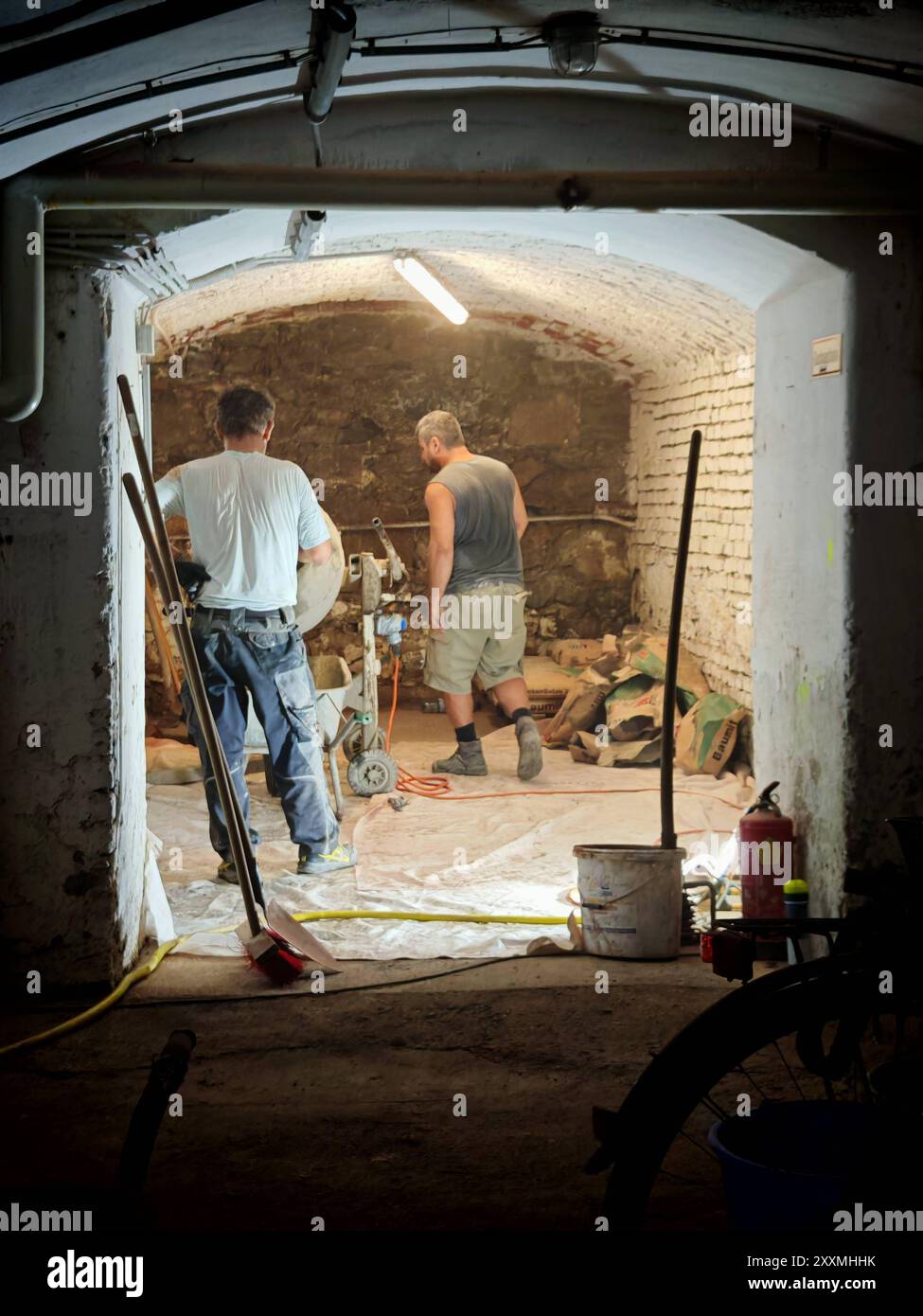 construction worker at a building site, employee in construction ...