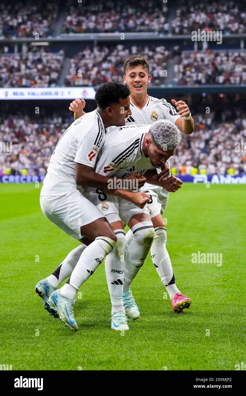 Federico Valderde of Real Madrid celebrates a goal during the Spanish ...