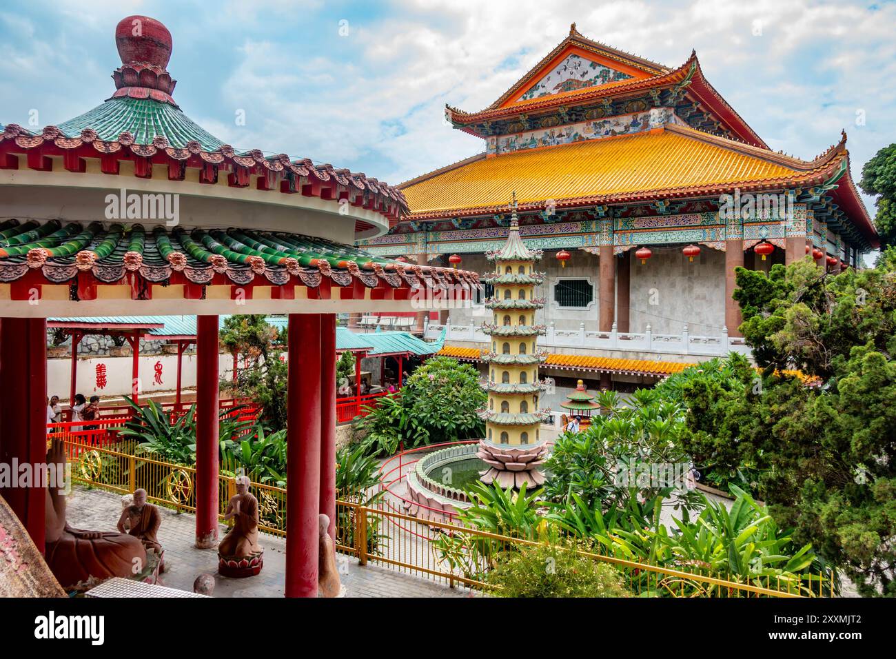 A view looking across the central courtyard towards Avalokitesvara Hall ...
