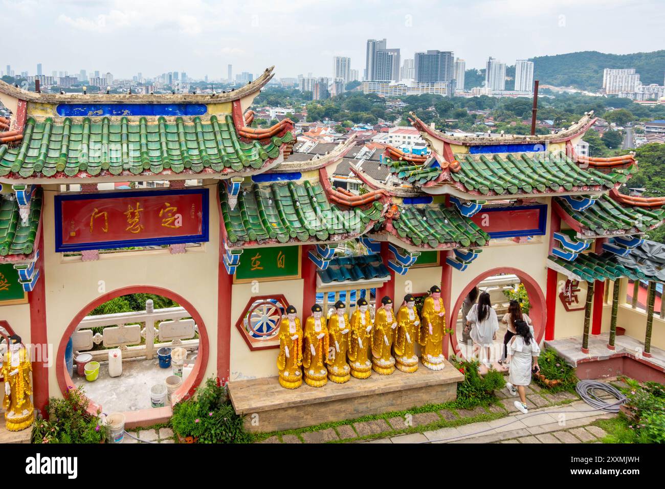 View form the second tier of the Amitabha Buddha Pagoda at Tek Lok Si ...