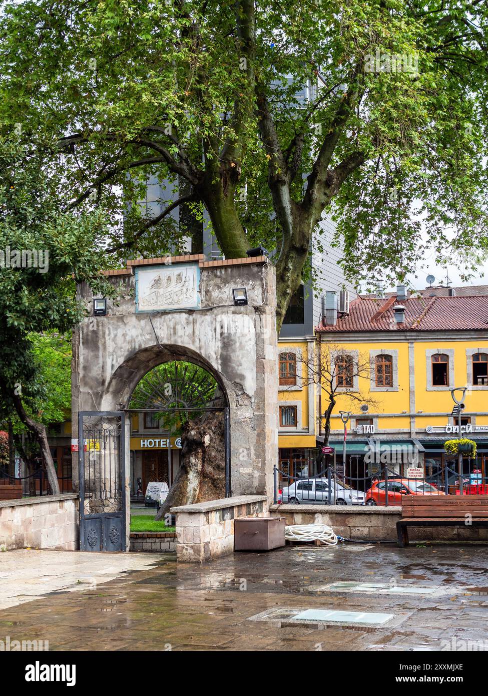Trabzon, Turkey - May 5, 2024: arch of urban park on Meydan square in ...