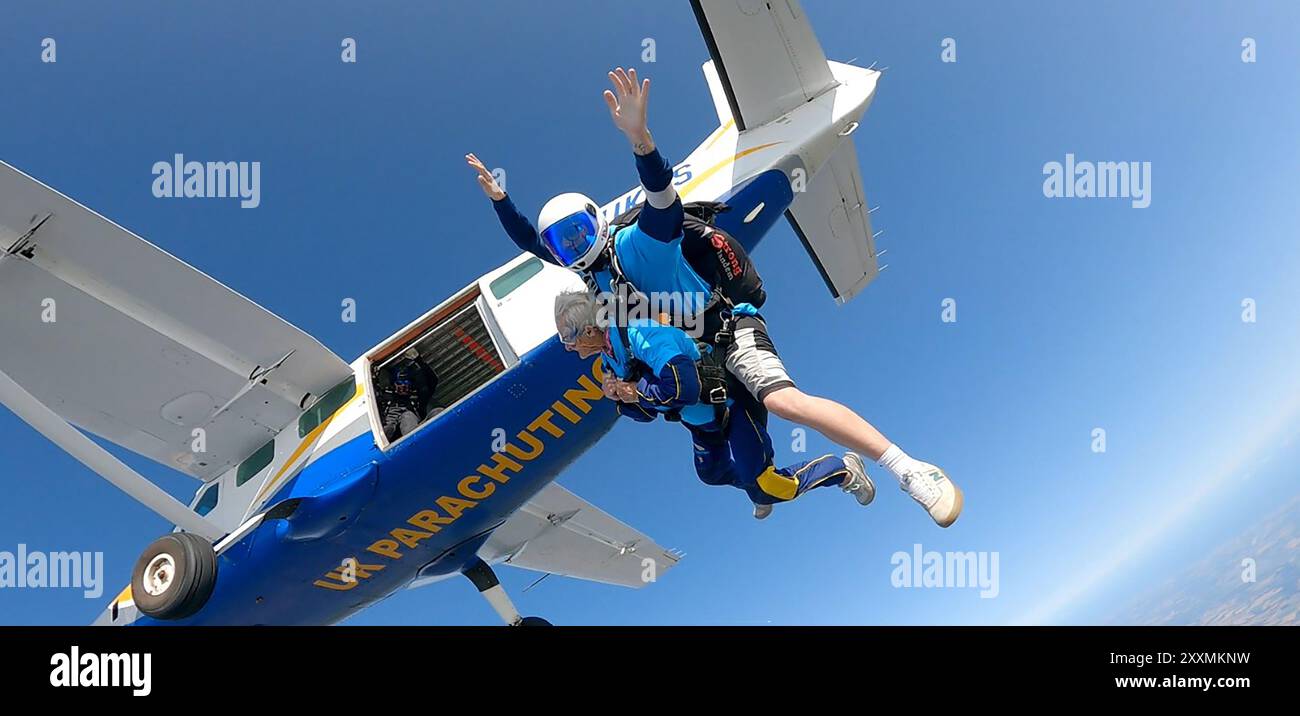 Screen grab taken from handout footage of Manette Baillie, 102, from ...