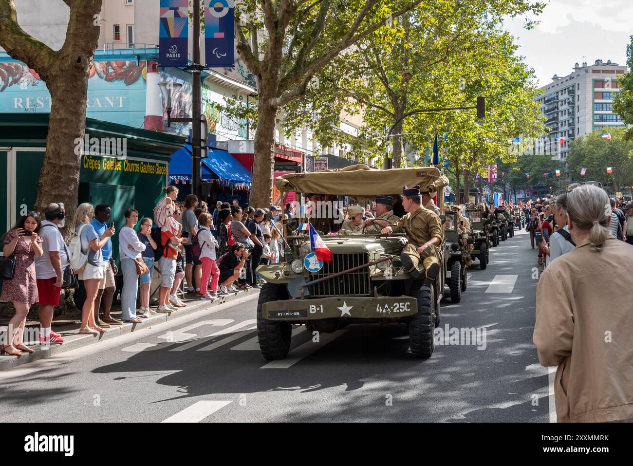 Paris, France, 25th Aug, 2024. Military parade from Porte d’Orléans to ...