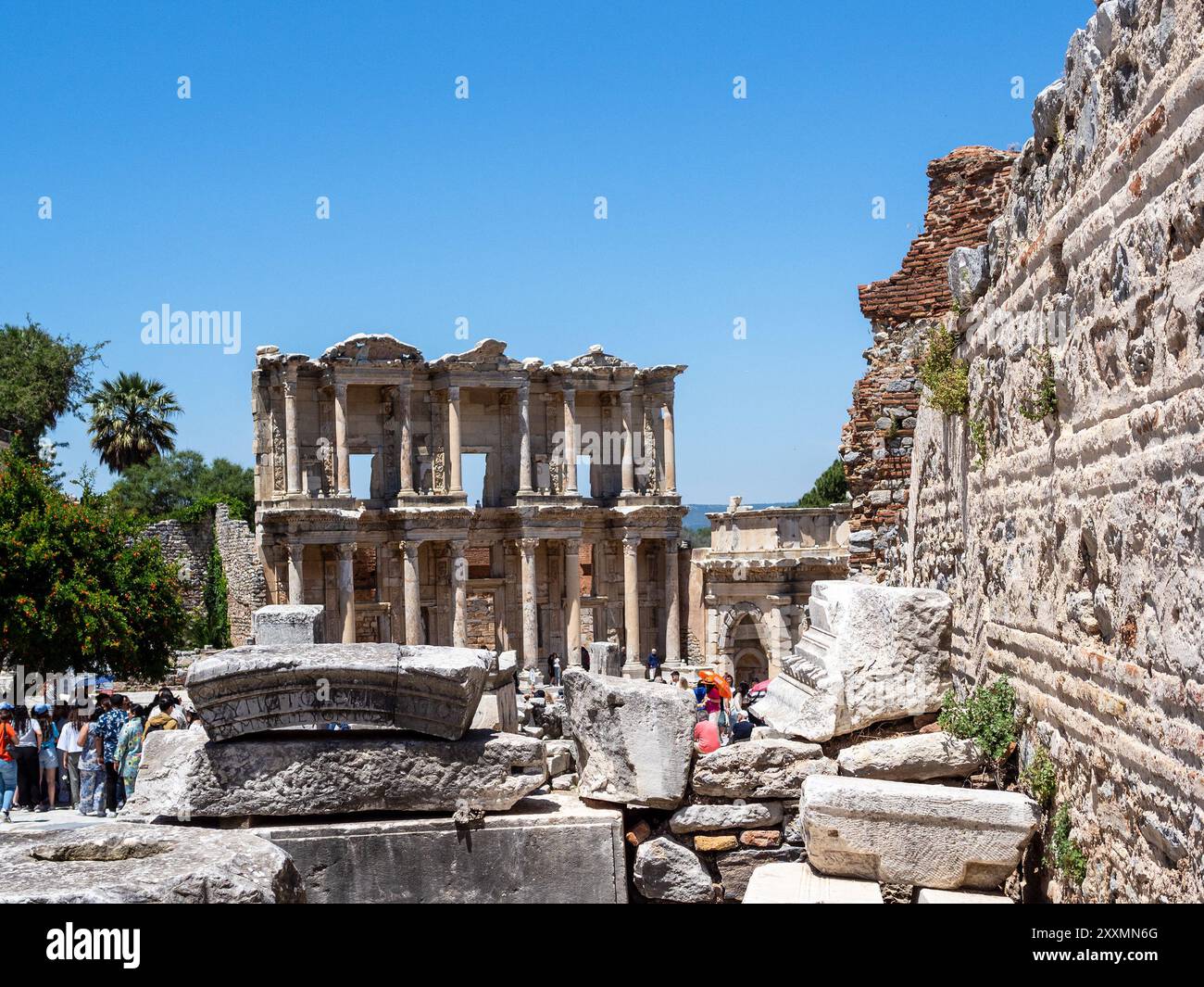 Selcuk, Turkey - May 12, 2024: ruins and ancient Roman Library of ...