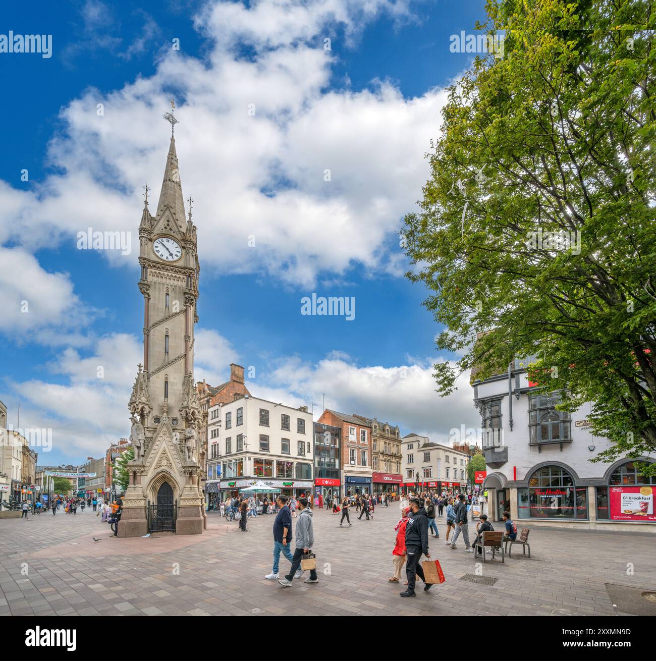 Church Gate looking towards the Clocktower, Leicester, Leicestershire ...