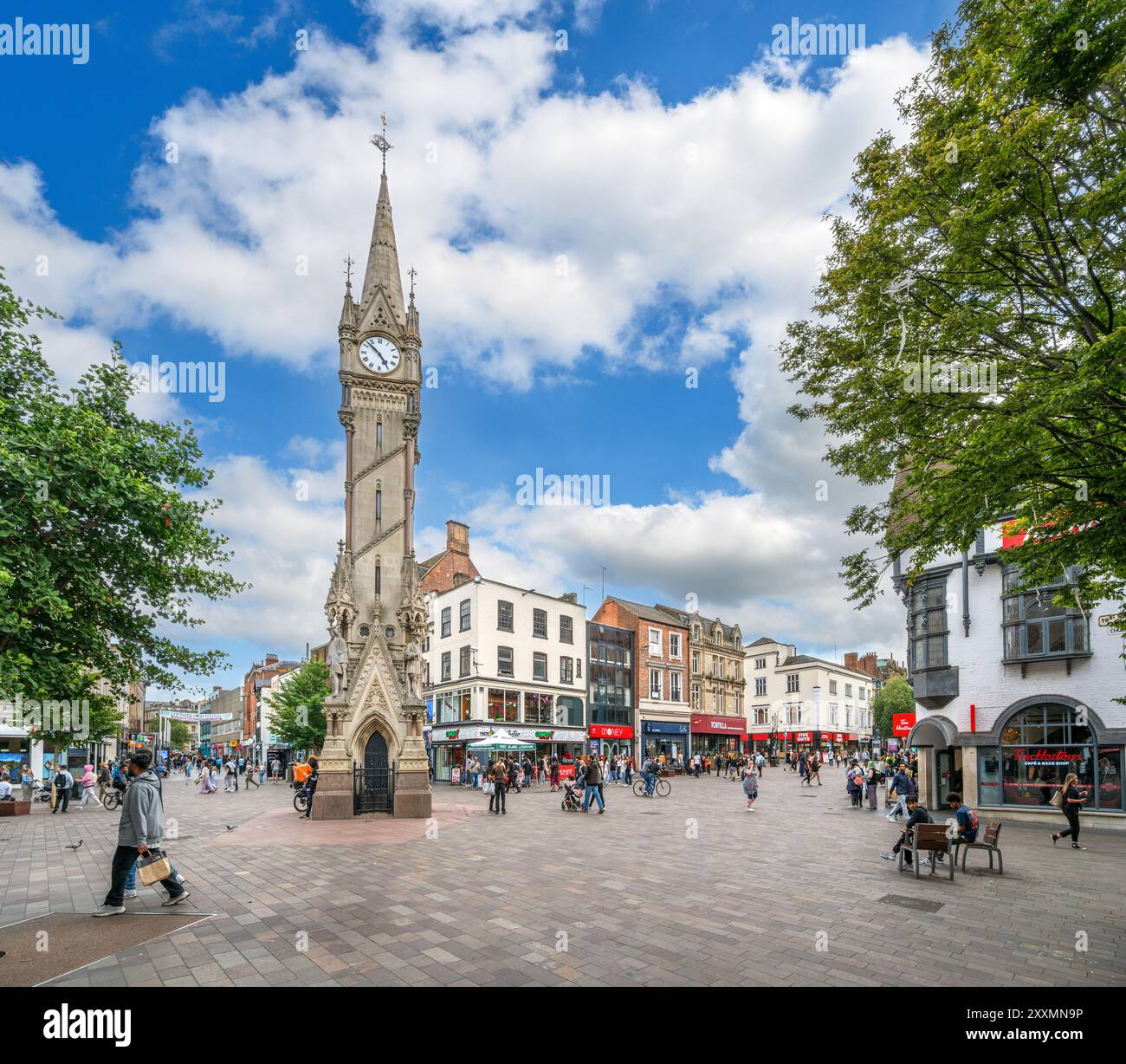 Church Gate looking towards the Clocktower, Leicester, Leicestershire ...