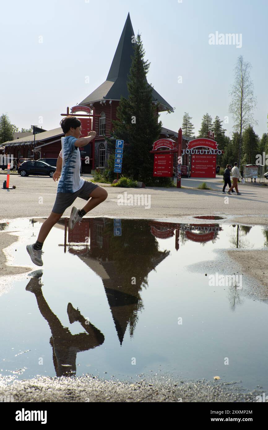 Arctic Circle - Santa Claus Village Stock Photo - Alamy