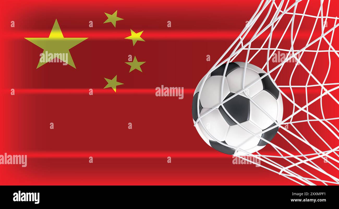 Chinese flag on football Stock Vector Images - Alamy