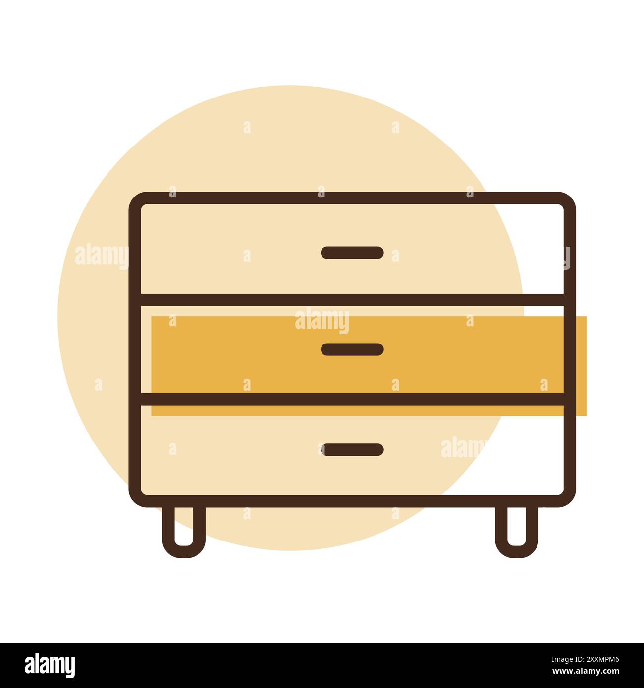 Bedside dresser vector icon. Chest of drawer sign. Graph symbol for ...