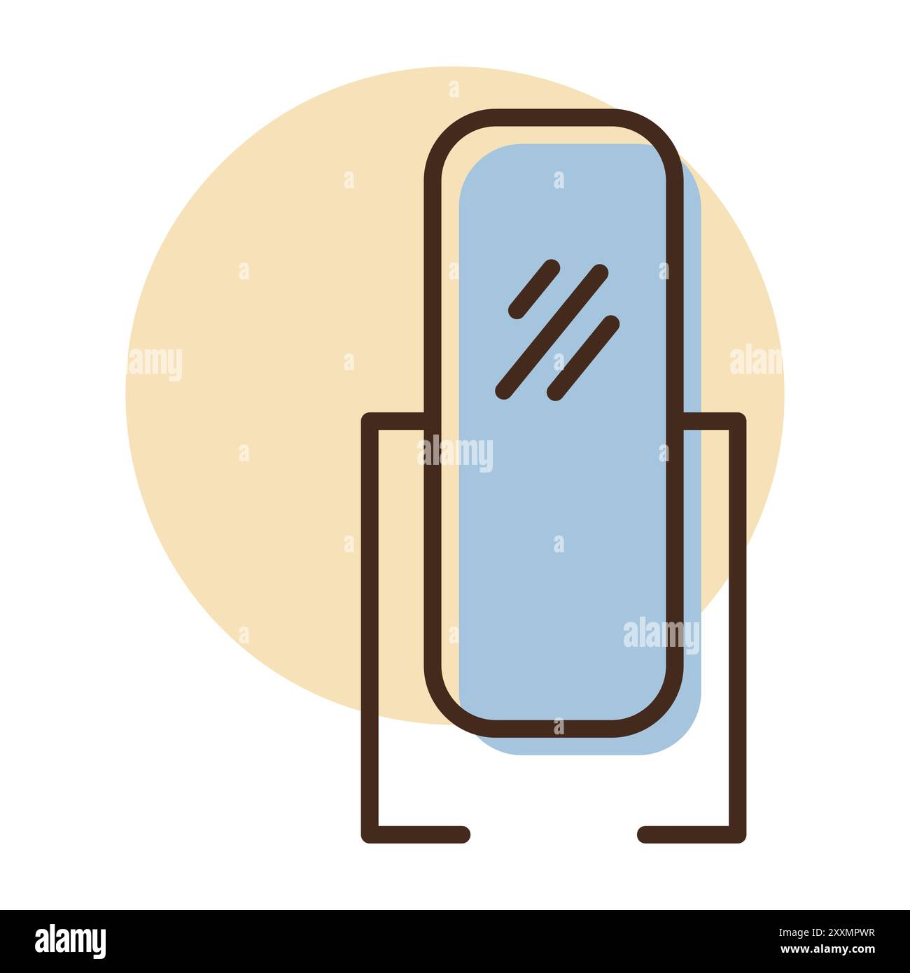Mirror with stand in a sleek vector icon. Graph symbol for furniture ...