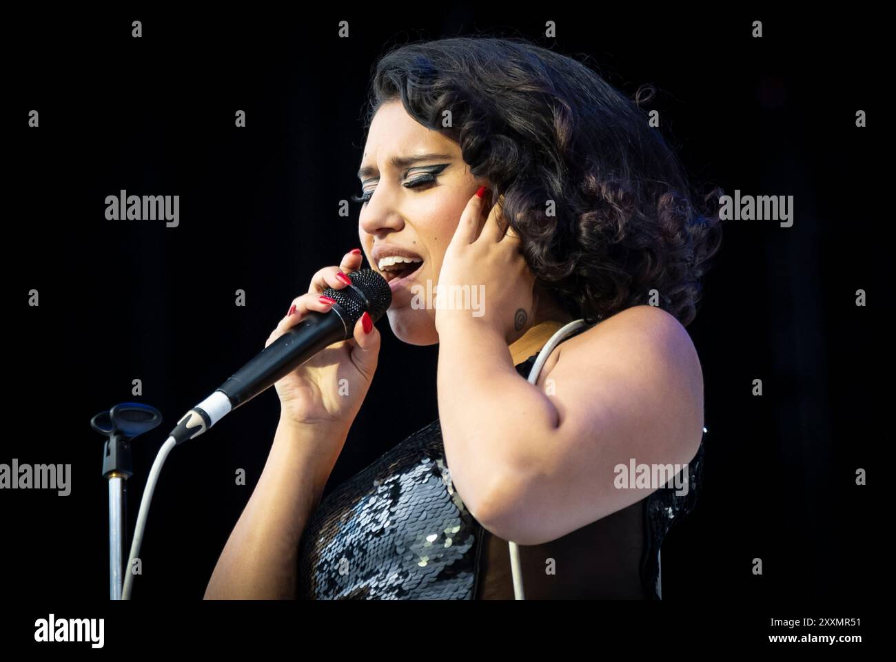 EDITORIAL USE ONLY Raye performing during the Leeds Festival 2024 at ...