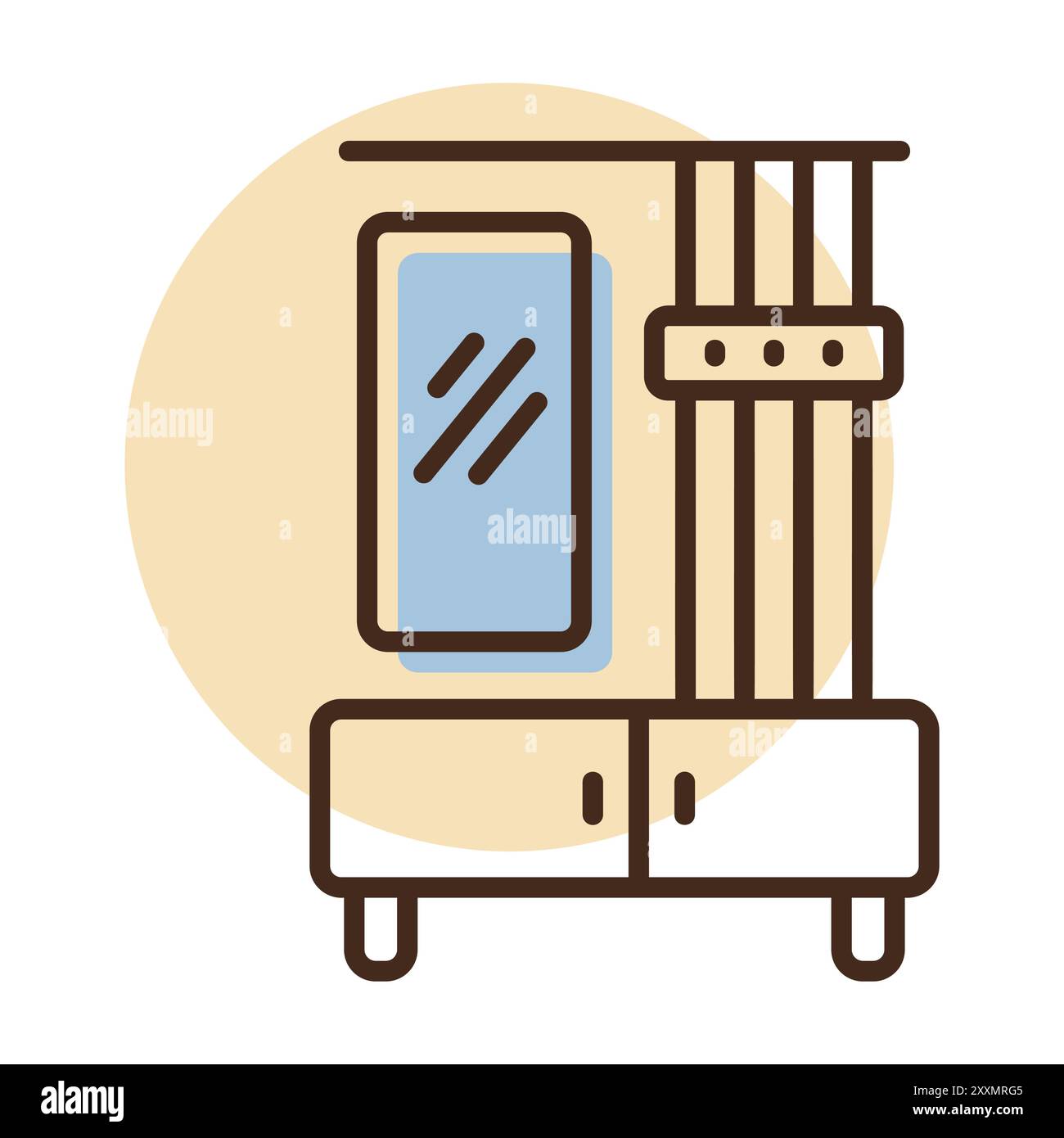 Hallway furniture vector icon. Hall and entryway furniture sign. Graph ...