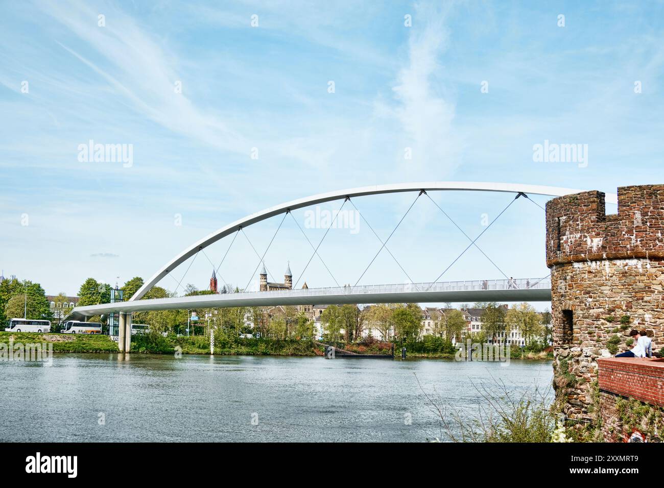 Maastricht, Netherlands - April 13, 2024: Hoge brug (high bridge ...