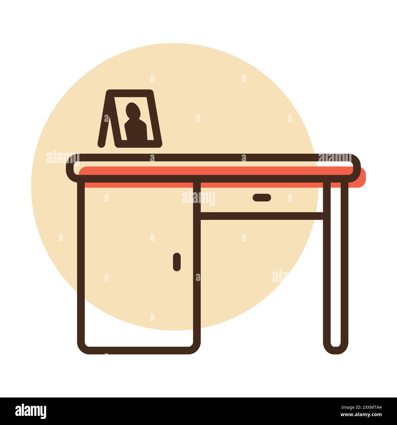 Desk vector icon. Office desk sign. Graph symbol for furniture, web ...