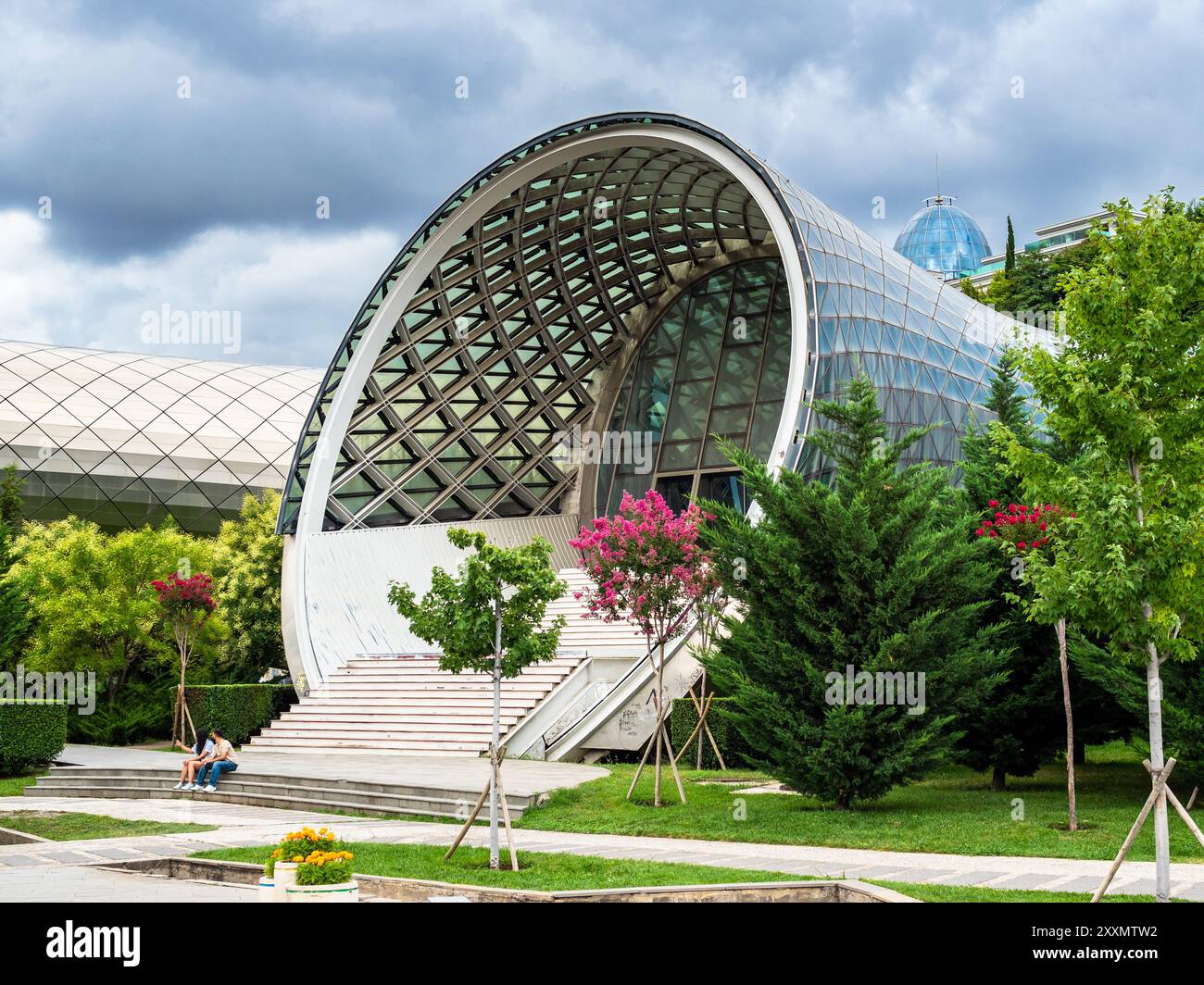 Tbilisi, Georgia - July 28, 2024: concert hall and exhibition center in ...