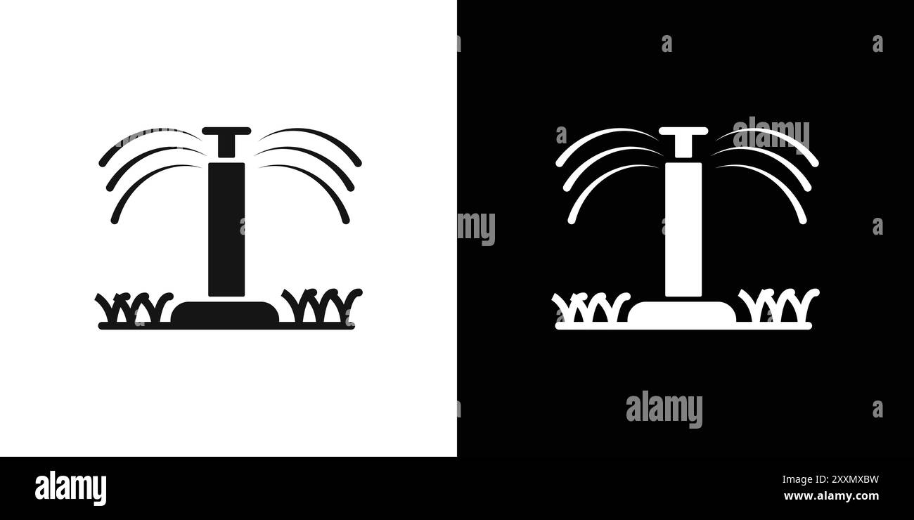 Automatic irrigation sprinklers icon vector logo set collection or ...