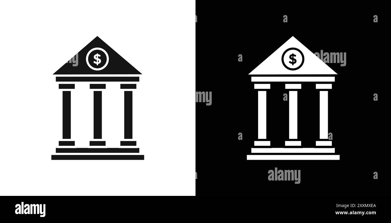 Bank icon vector logo set collection or bundle pack group Stock Vector ...