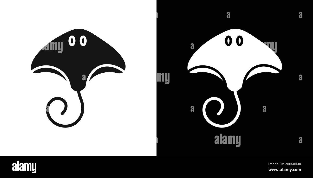 Bat Ray Fish icon vector logo set collection or bundle pack group Stock ...