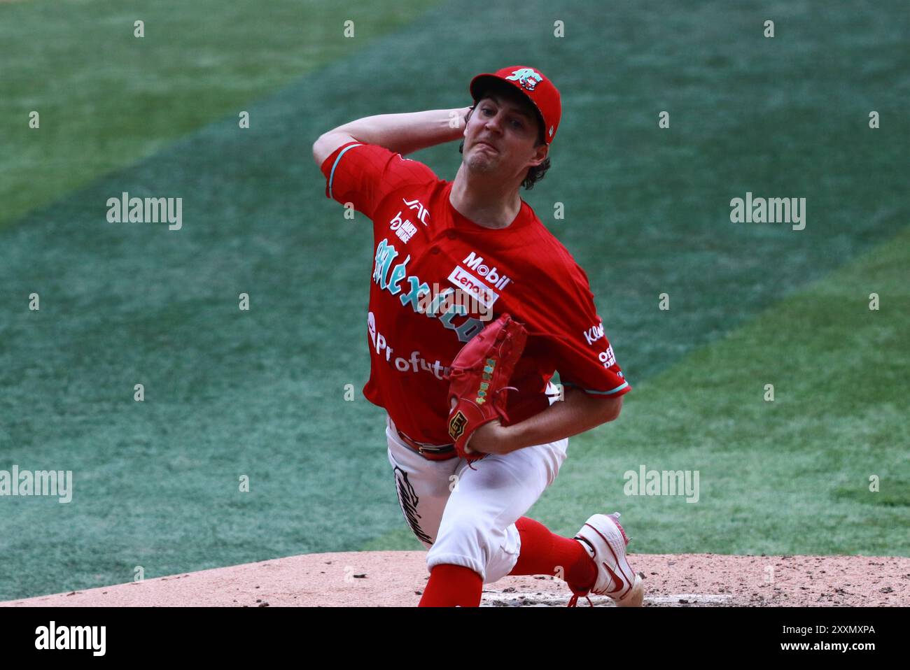 Trevor Bauer #96 of Diablos Rojos del Mexico pitches the ball during ...