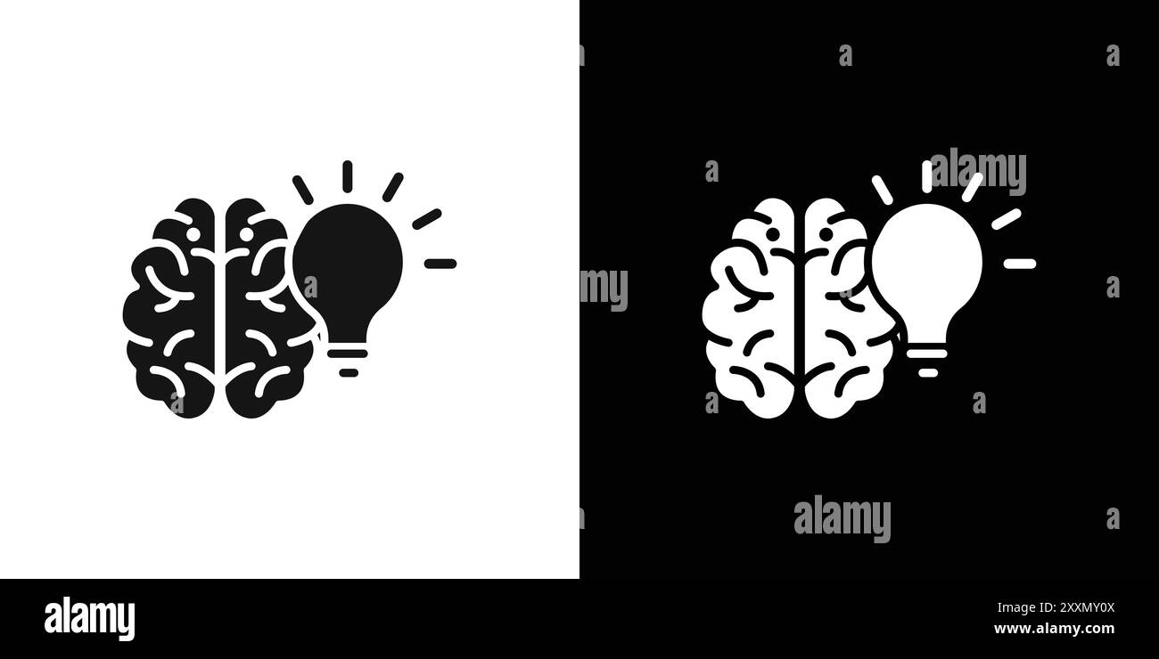 Doodle brain icon logo Black and White Stock Photos & Images - Alamy