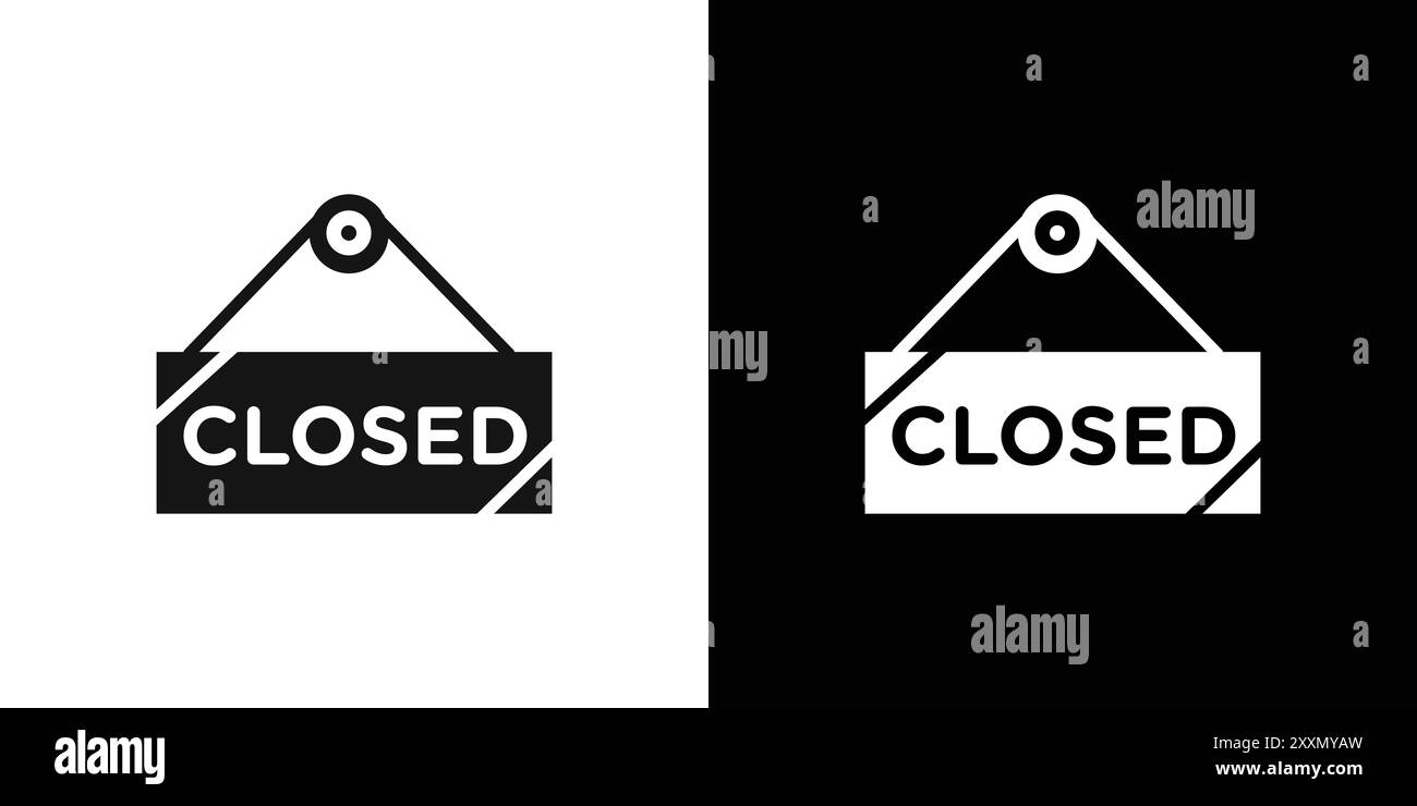 Closed Sign Icon vector logo set collection or bundle pack group Stock ...