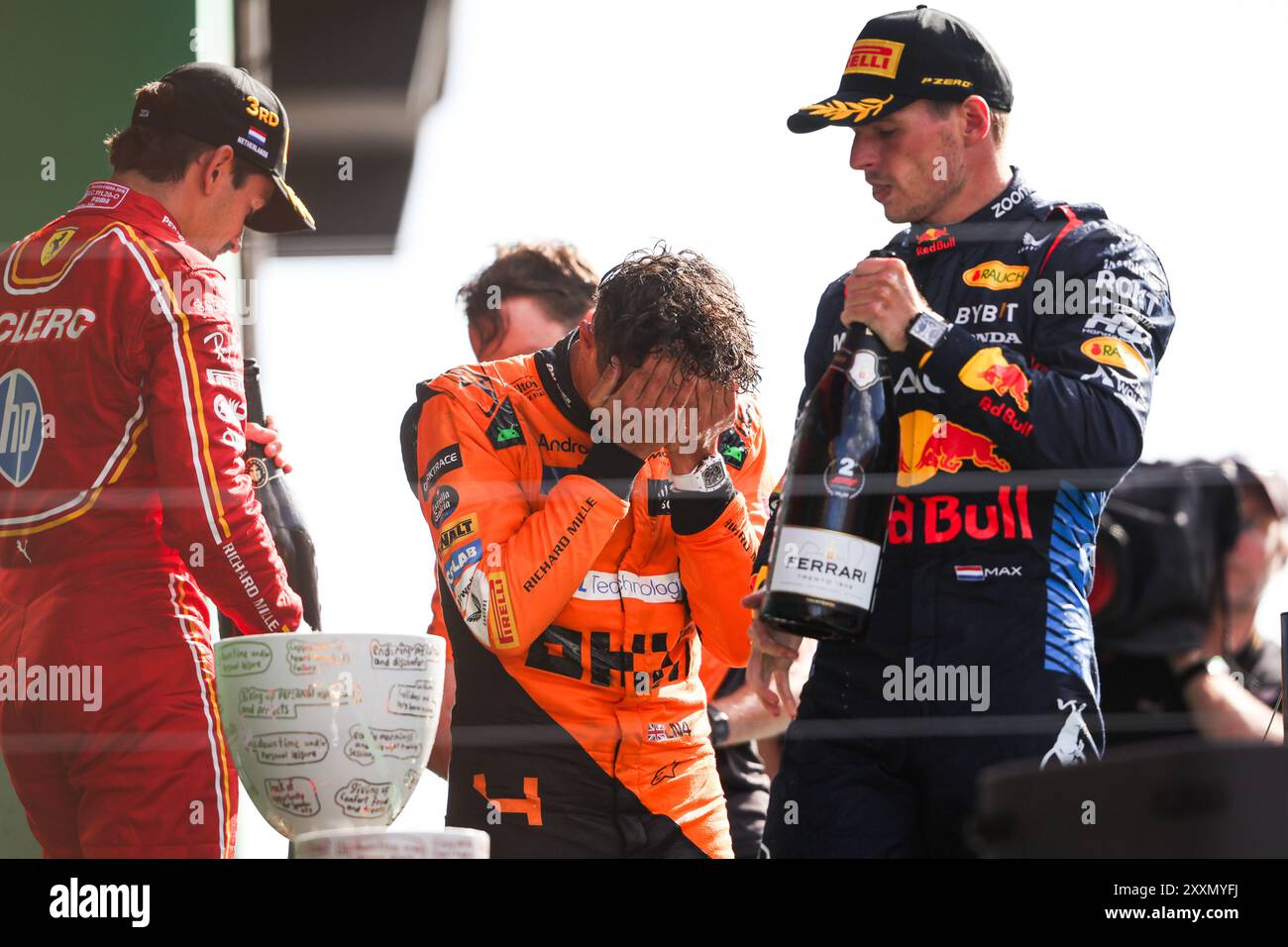 podium NORRIS Lando (gbr), McLaren F1 Team MCL38, VERSTAPPEN Max (ned ...