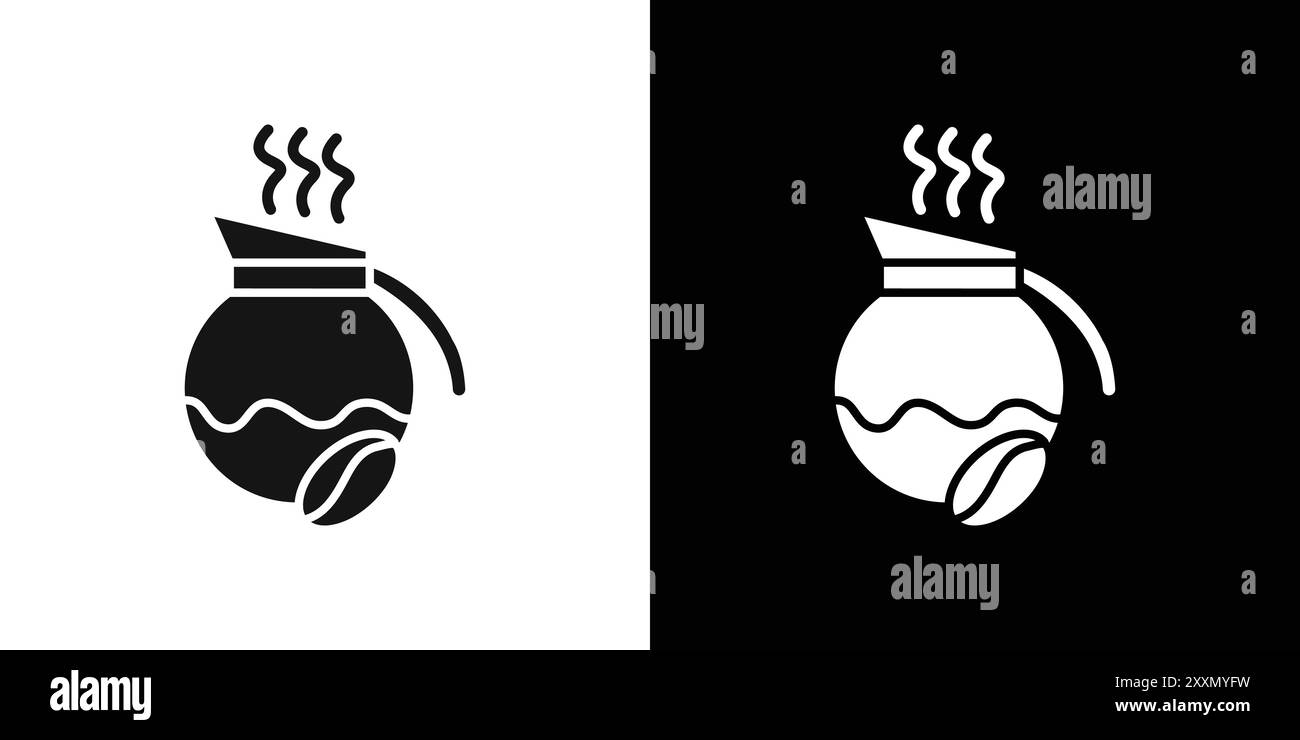 coffee pot icon vector logo set collection or bundle pack group Stock ...