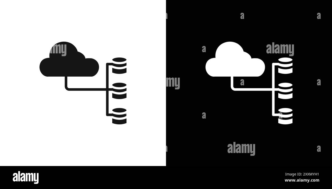 Cloud database logo icon set vector image design on white background ...