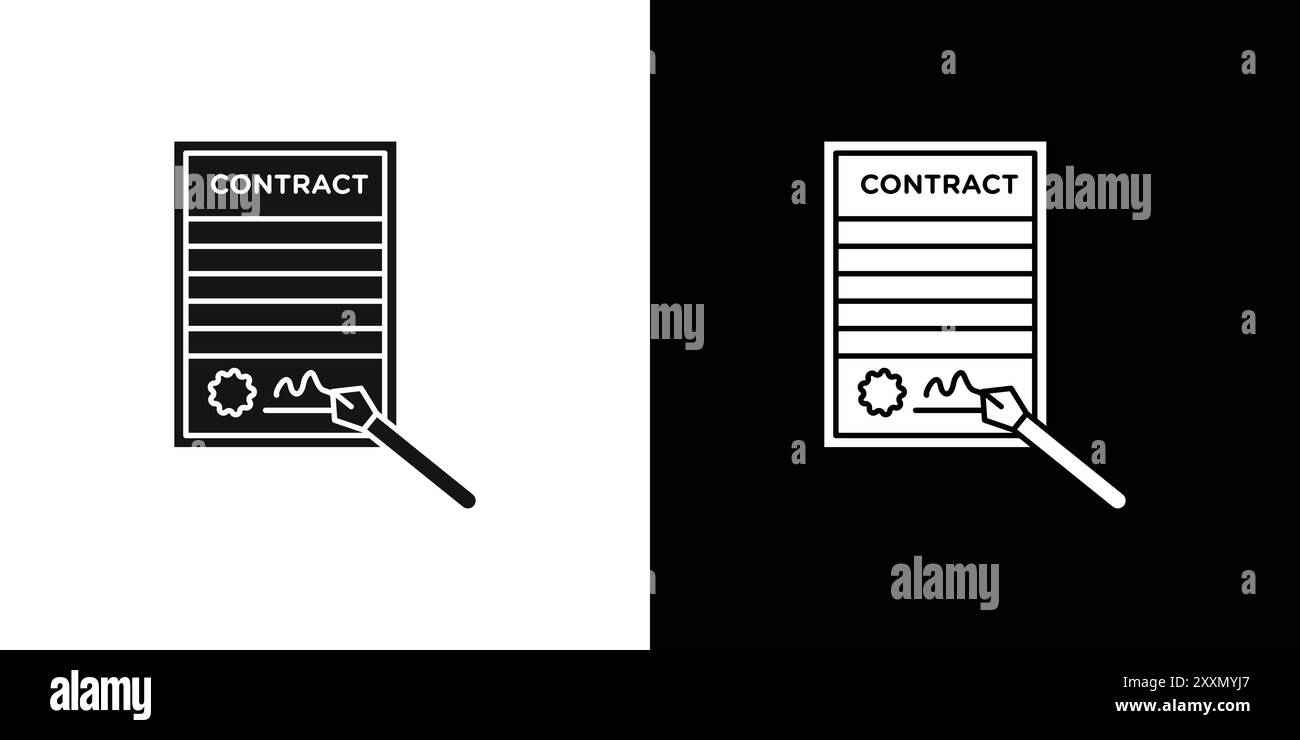Contract signing icon vector logo set collection or bundle pack group ...