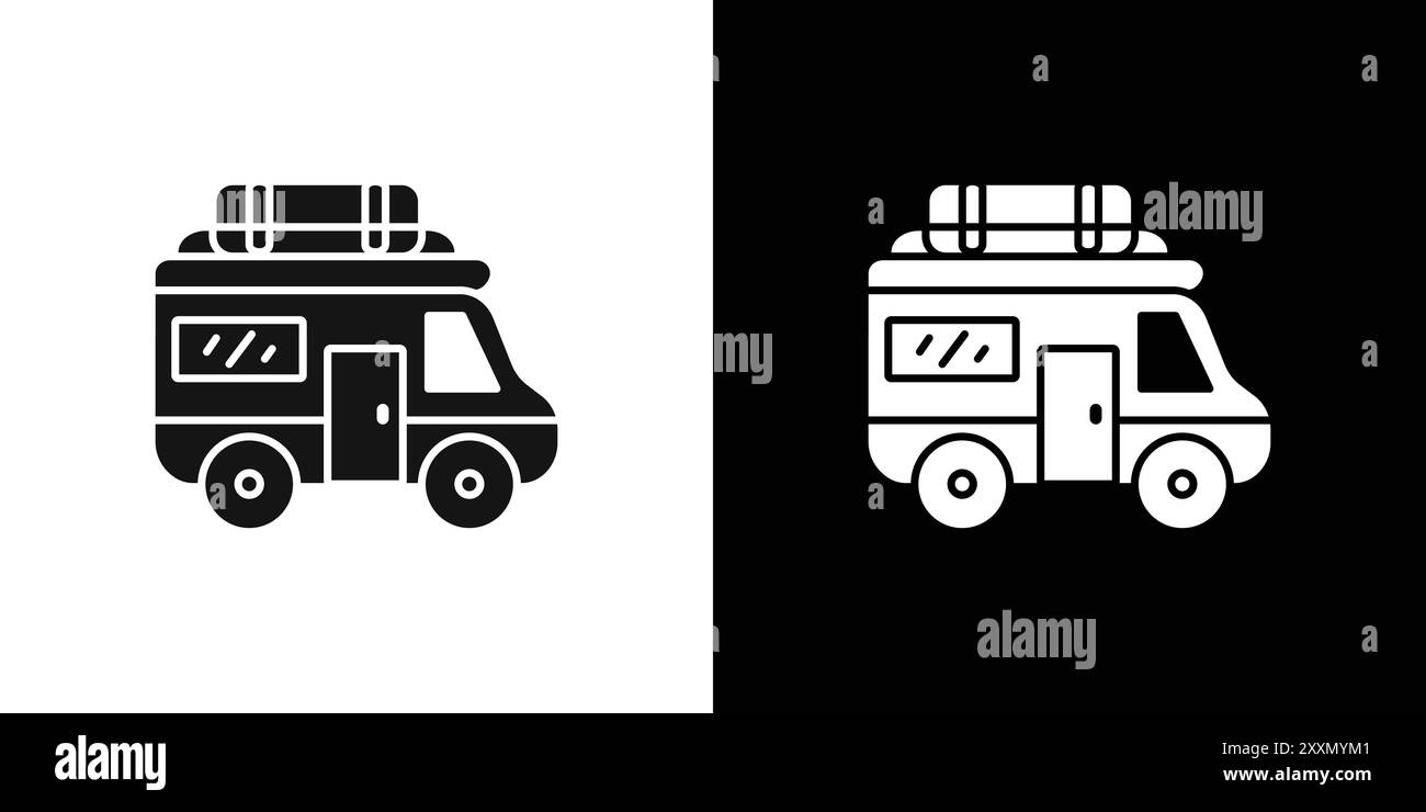 camping car icon vector logo set collection or bundle pack group Stock ...