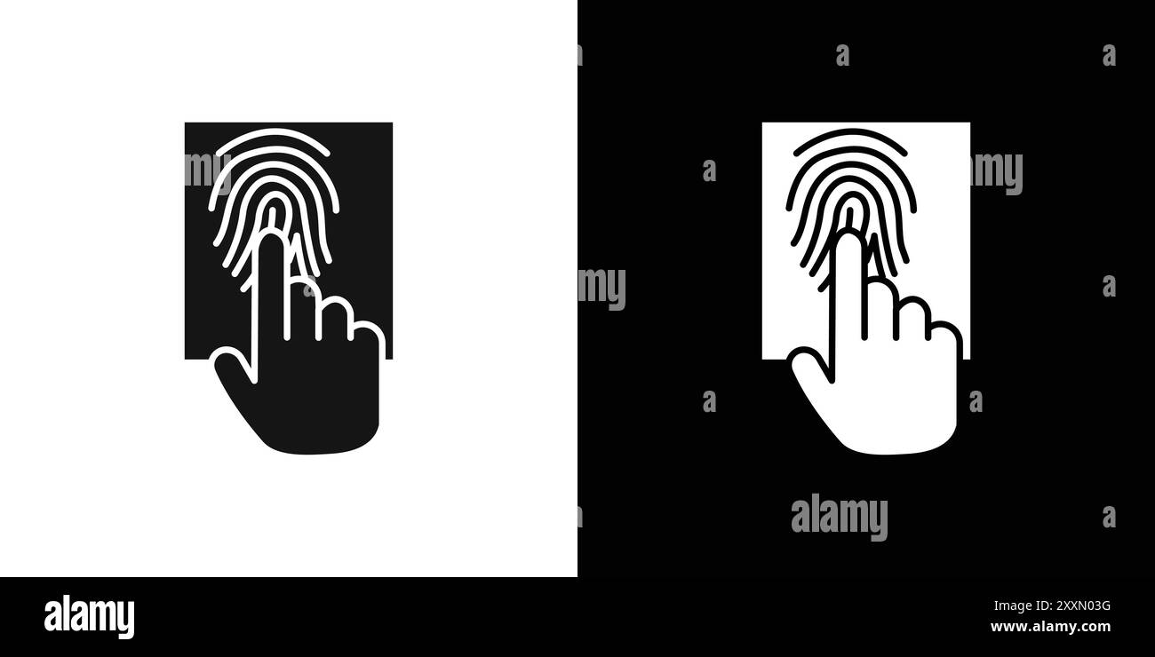Finger authentication icon vector logo set collection or bundle pack ...