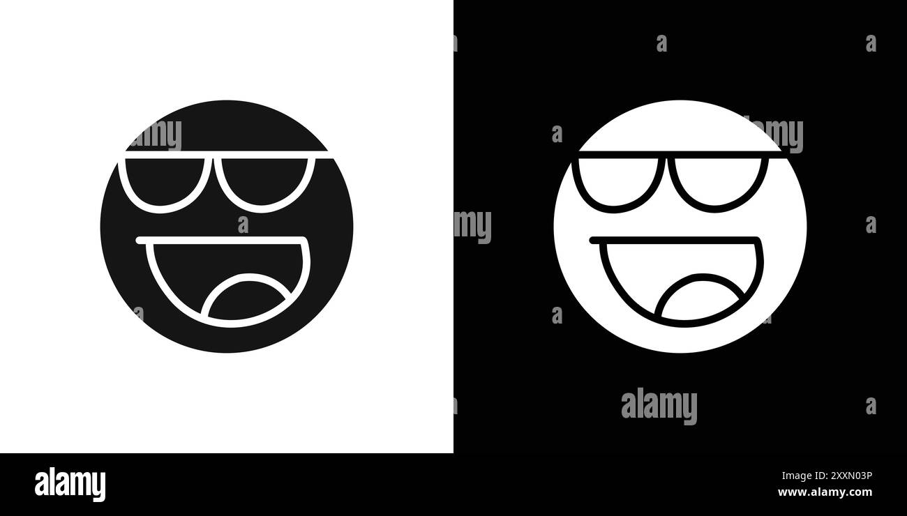 Cool Emoji Icon vector logo set collection or bundle pack group Stock ...