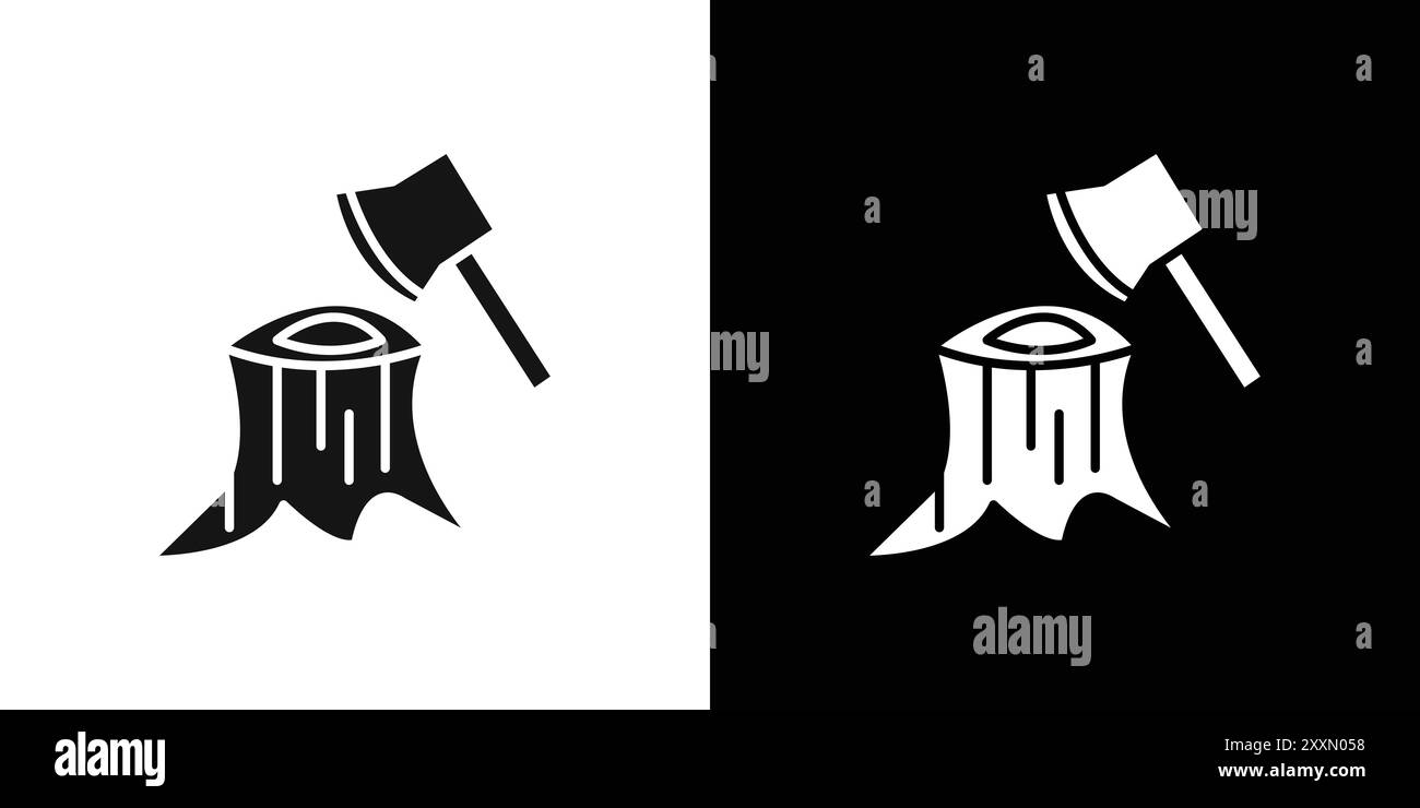 Deforestation icon vector logo set collection or bundle pack group ...