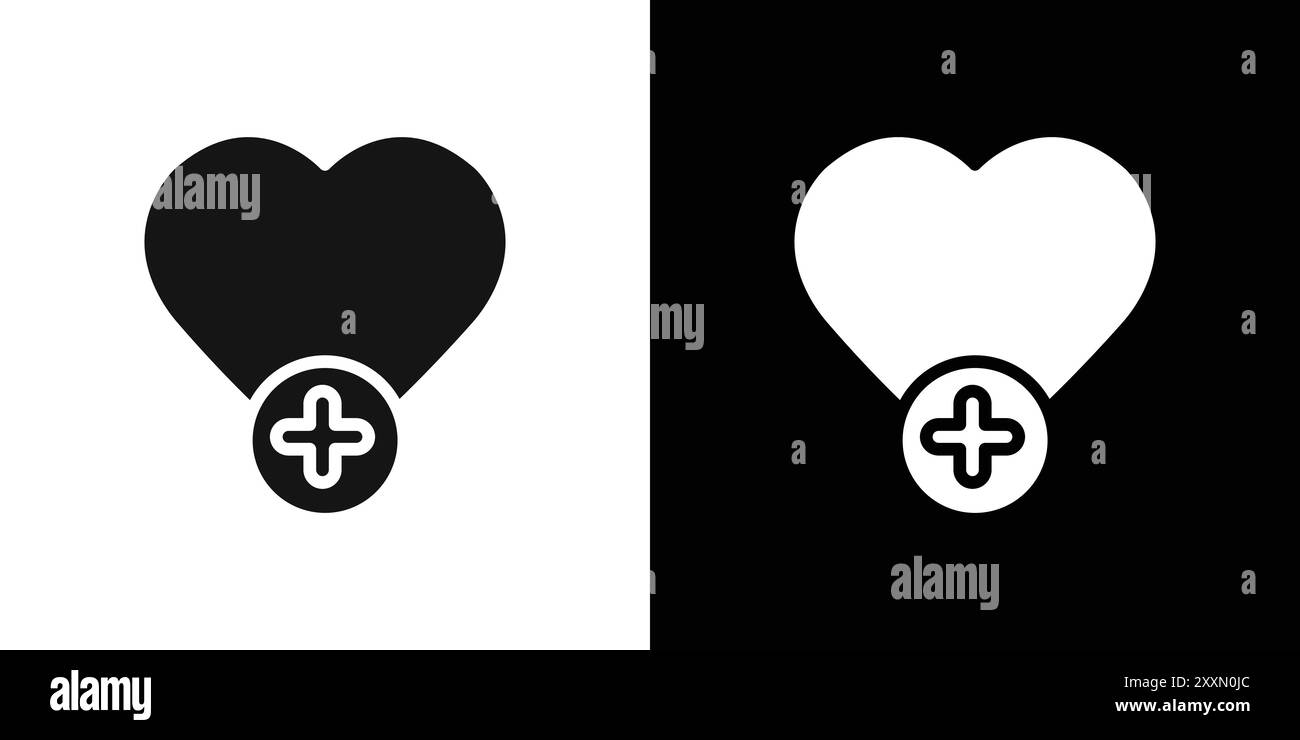 Heart plus icon vector logo set collection or bundle pack group Stock Vector Image & Art - Alamy