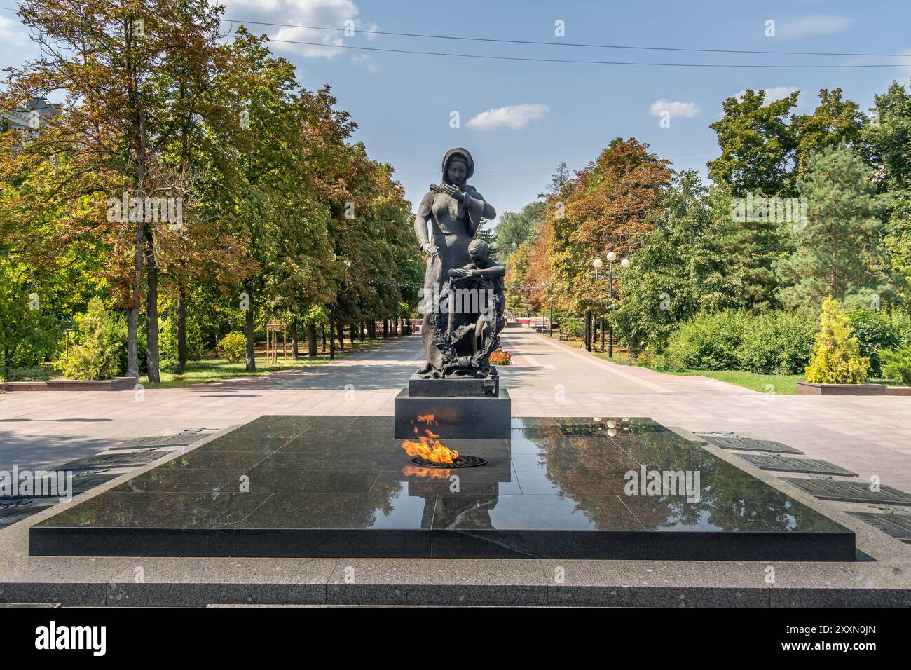 The "Internal Flame" monument and "Grieving Mother" statue, in ...