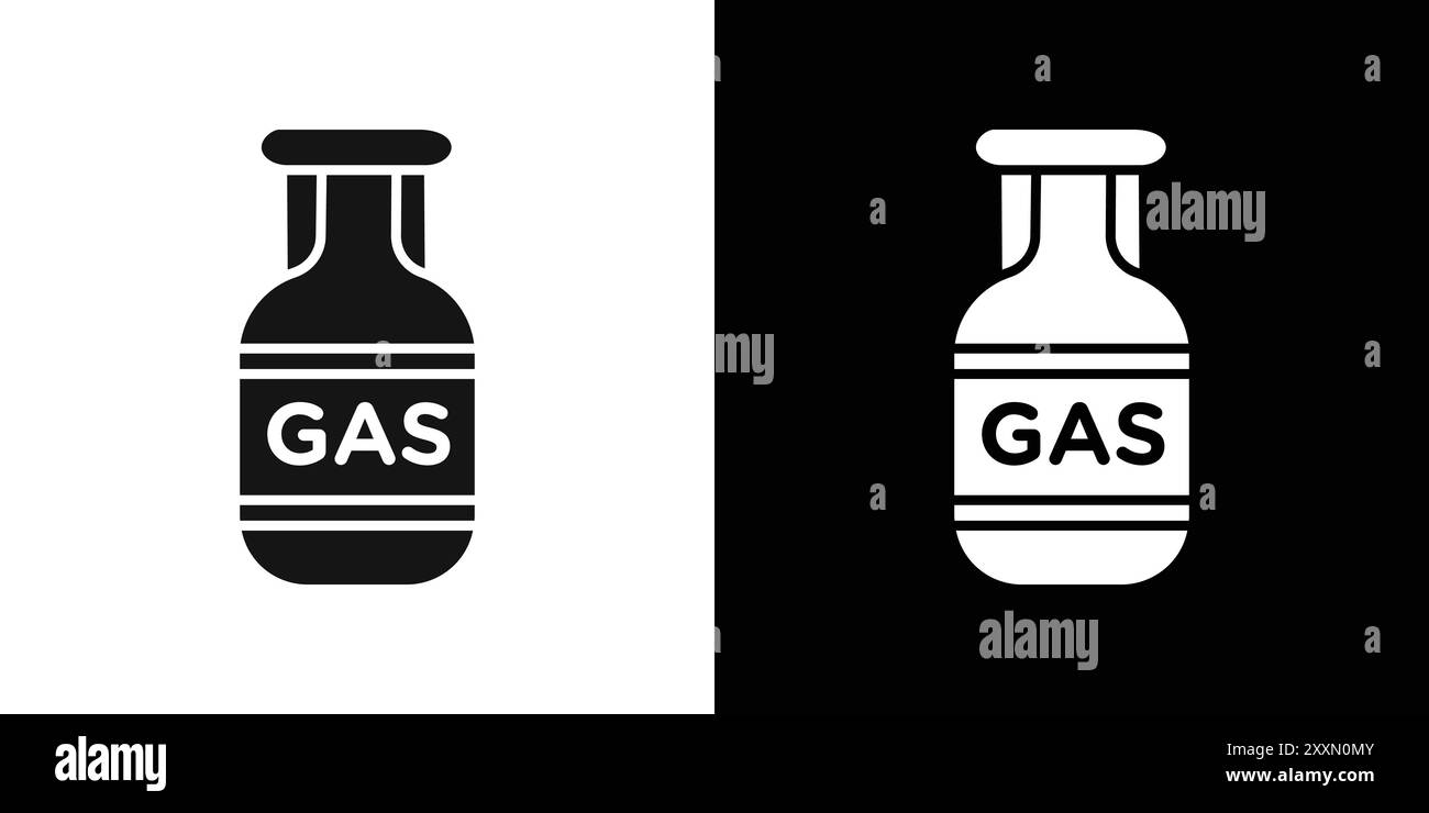 Gas cylinder icon vector logo set collection or bundle pack group Stock ...