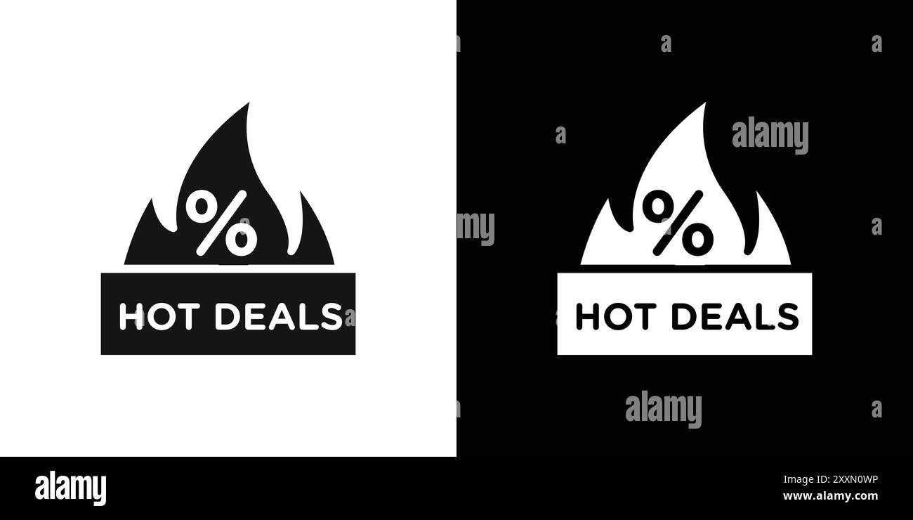 Hot deal icon vector logo set collection or bundle pack group Stock ...