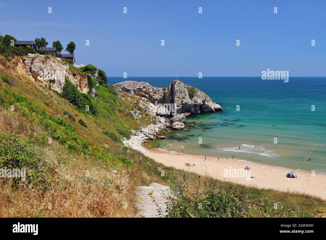 Sandy beach and cliffs. Balibey, Sile, Istanbul, Turkey Stock Photo - Alamy