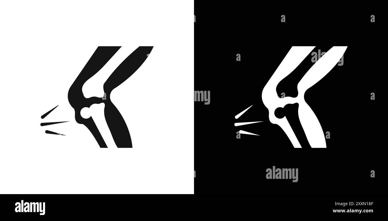 Knee pain icon vector logo set collection or bundle pack group Stock ...