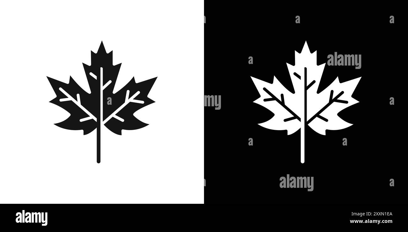 Maple leaf icon vector logo set collection or bundle pack group Stock ...
