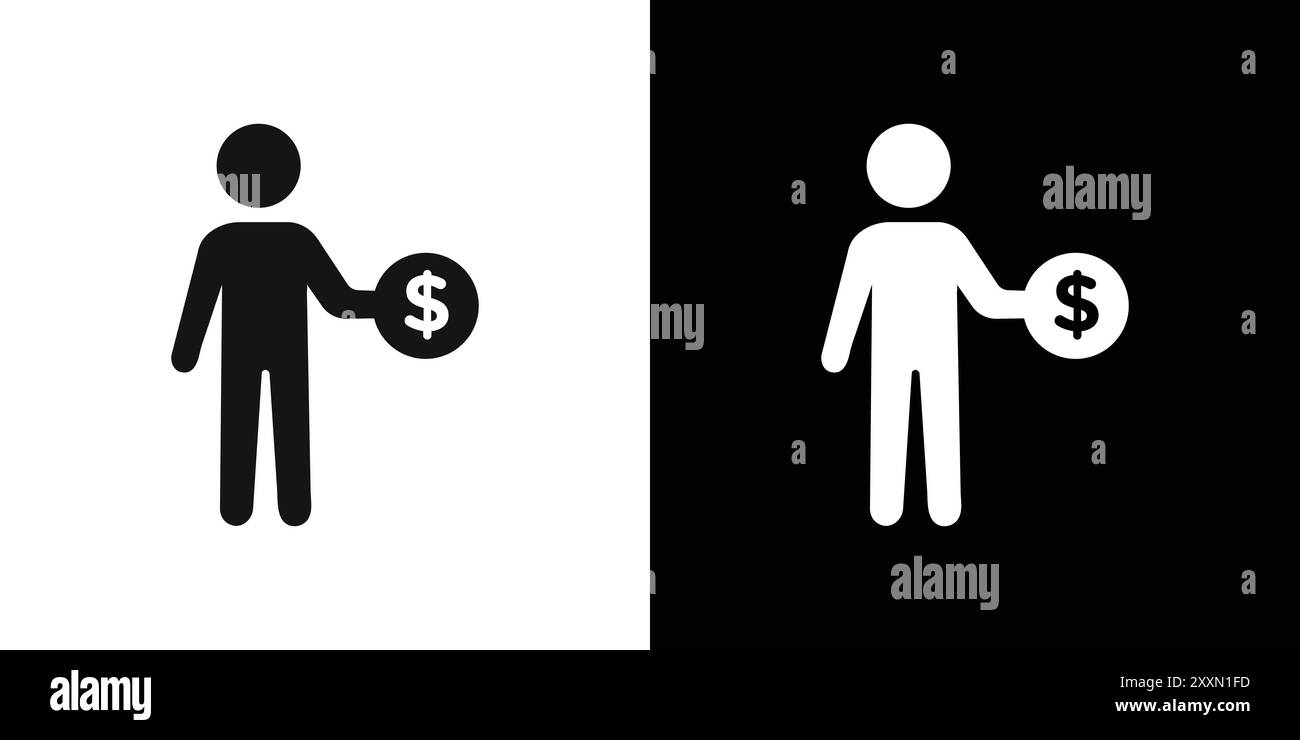 Man walking icon vector vectors Black and White Stock Photos & Images ...