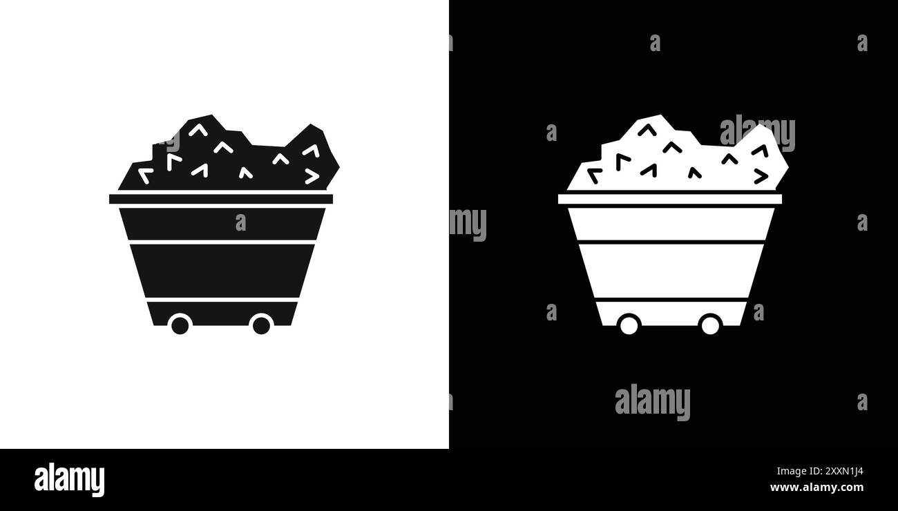 Mining Cart icon vector logo set collection or bundle pack group Stock ...