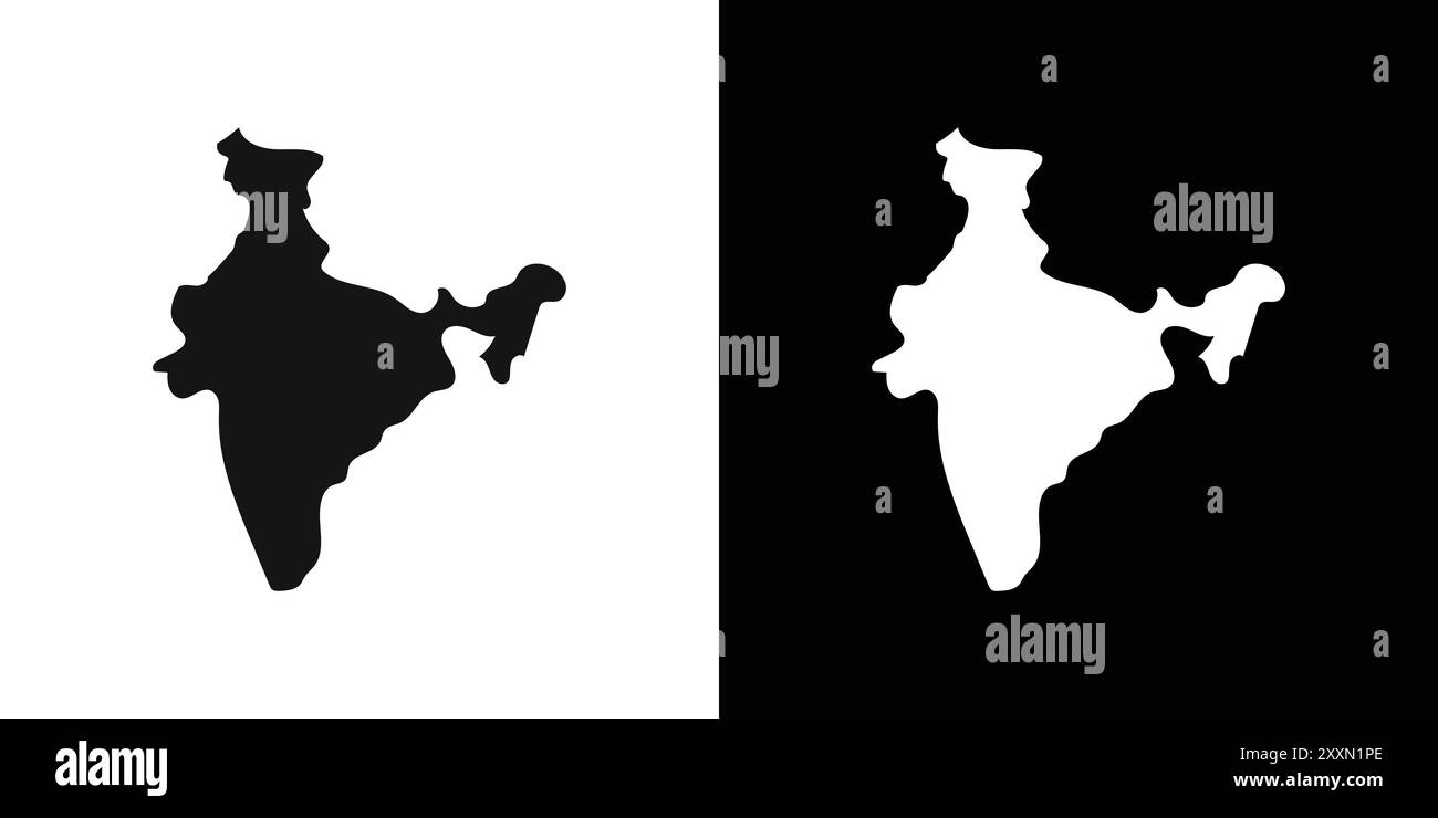 Indian map icon vector logo set collection or bundle pack group Stock ...