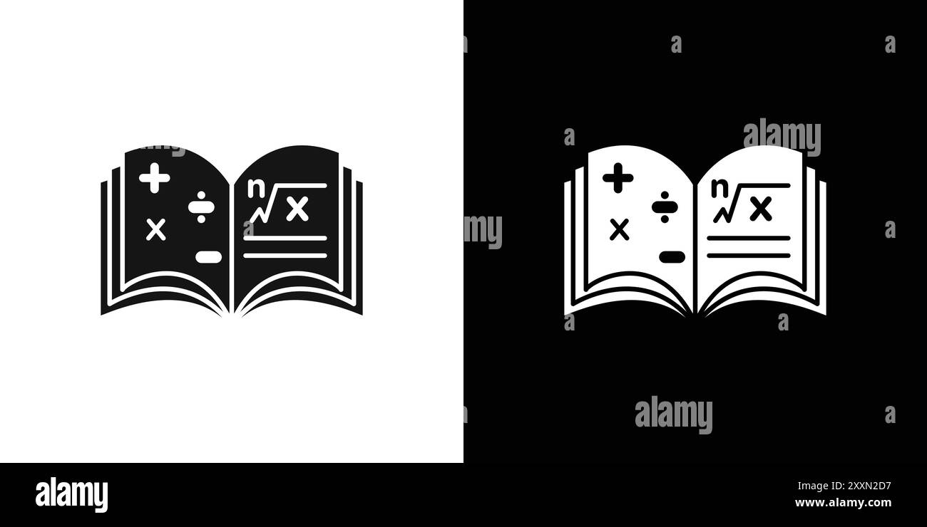 Maths book icon vector logo set collection or bundle pack group Stock ...