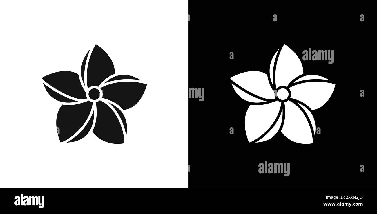 plumeria icon vector logo set collection or bundle pack group Stock ...