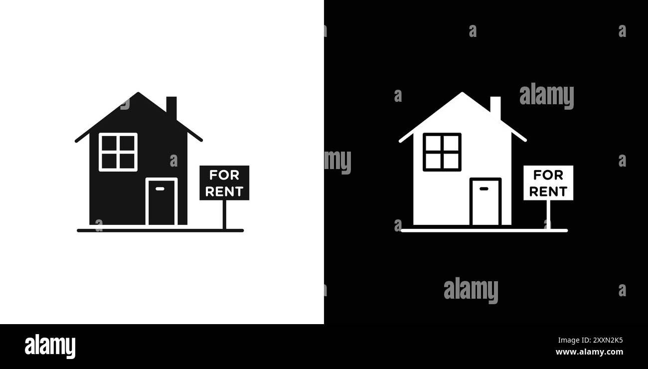 House rent icon vector logo set collection or bundle pack group Stock ...
